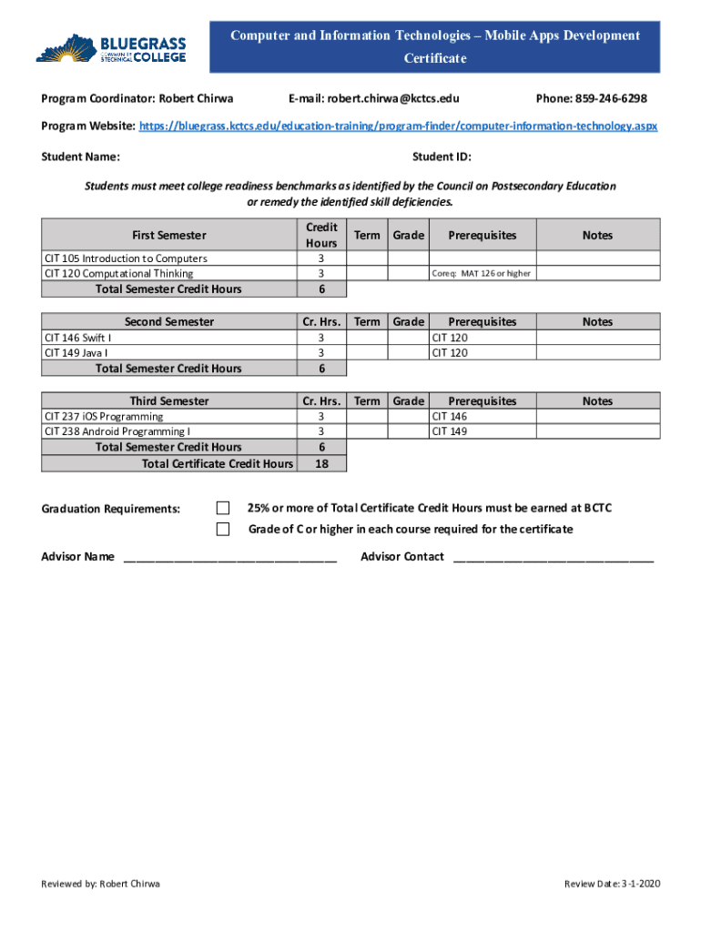 Fillable Online cit-certificate-mobile-apps-development.docx Fax Email ...