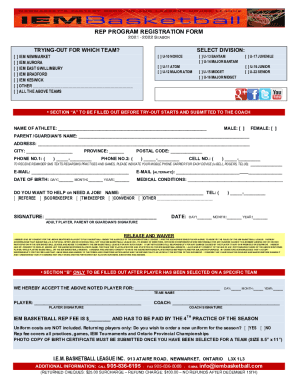 Fillable Online REP PROGRAM REGISTRATION FORM Fax Email Print - pdfFiller