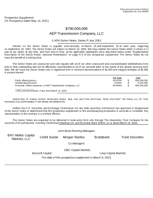 424B2 AEP Transmission Company Doc Template | pdfFiller
