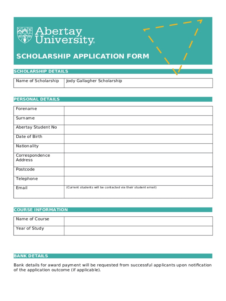 International Postgraduate Abertay Scholarships Doc Template | pdfFiller