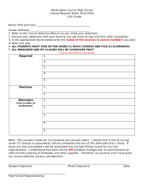 Course Description Book - Washington High School Doc Template | pdfFiller