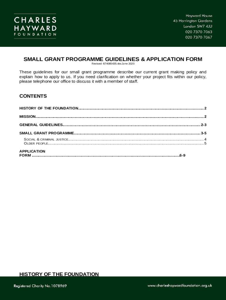 Small-Grants-Programme-Guidelines-Application-- ... Doc Template | pdfFiller