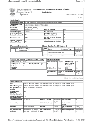 Fillable Online Tender Evaluation Committee for Engg. Dept, ... Fax Email Print - pdfFiller