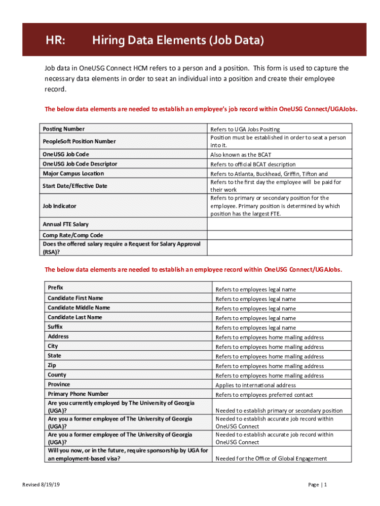 Hiring/Updating Employee Job Data in OneUSG Connect - hr uga Doc ...