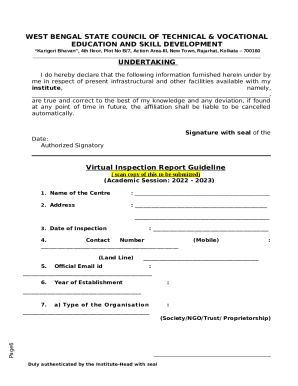 Virtual Inspection Report Guideline Doc Template | pdfFiller