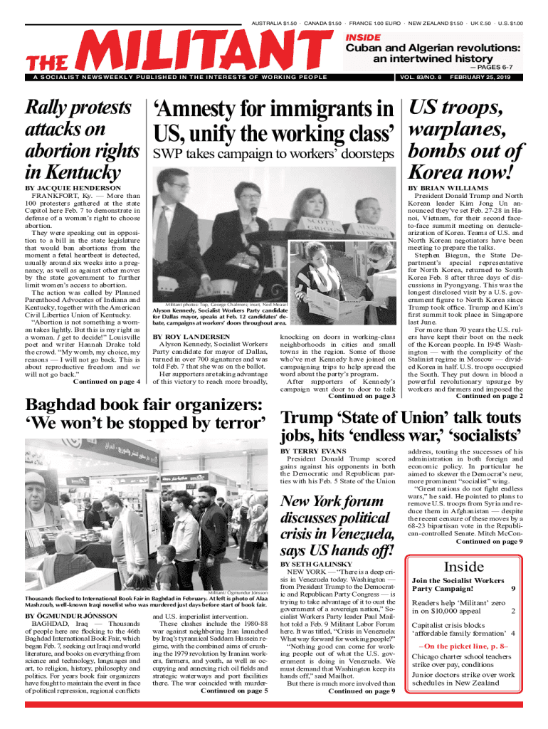 Fillable Online 'Amnesty for immigrants in US, unify the working class' Fax Email Print - pdfFiller