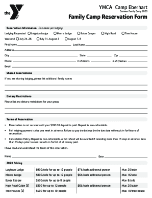 Fillable Online It's Camp!Learn what YMCA Camp Eberhart has meant to ... Fax Email Print - pdfFiller