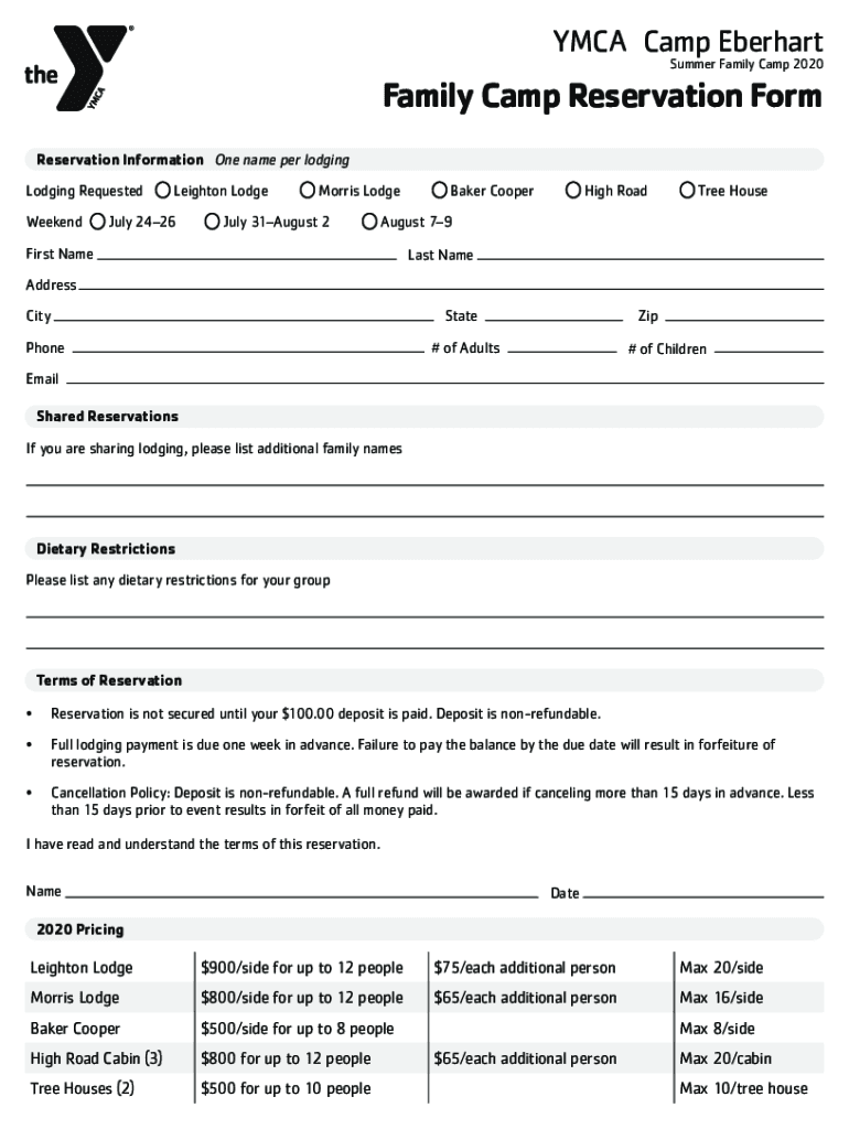 Fillable Online It's Camp!Learn what YMCA Camp Eberhart has meant to ... Fax Email Print - pdfFiller