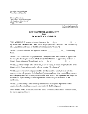 development Agreement Doc Template | pdfFiller