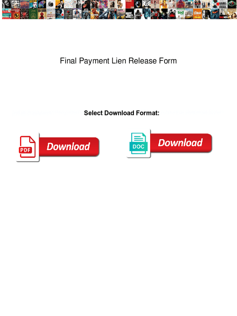 Fillable Online Final Payment Release Form - Fill Online, Printable ...