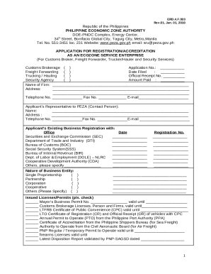 PEZA Accreditation Application PDFNotary Public Doc Template | pdfFiller