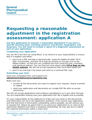 Requesting a reasonable adjustment in the registration assessment Doc ...