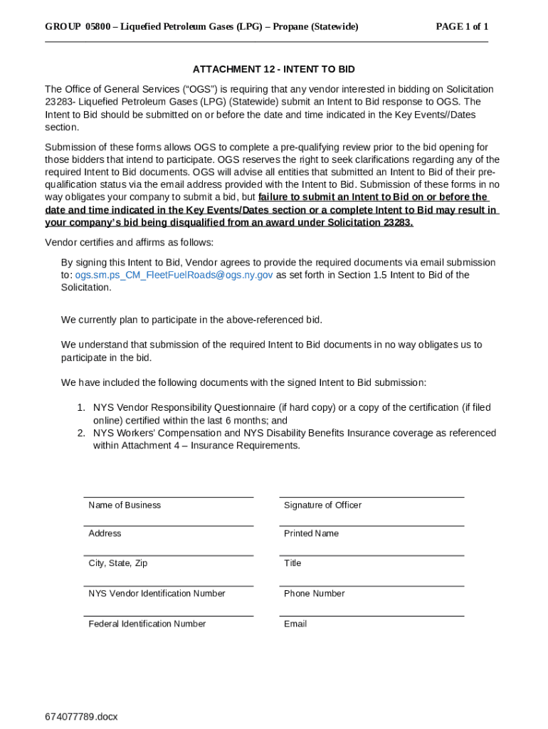 Attachment 12 - Intent to Bid - Office of General Services - ogs ny Doc ...