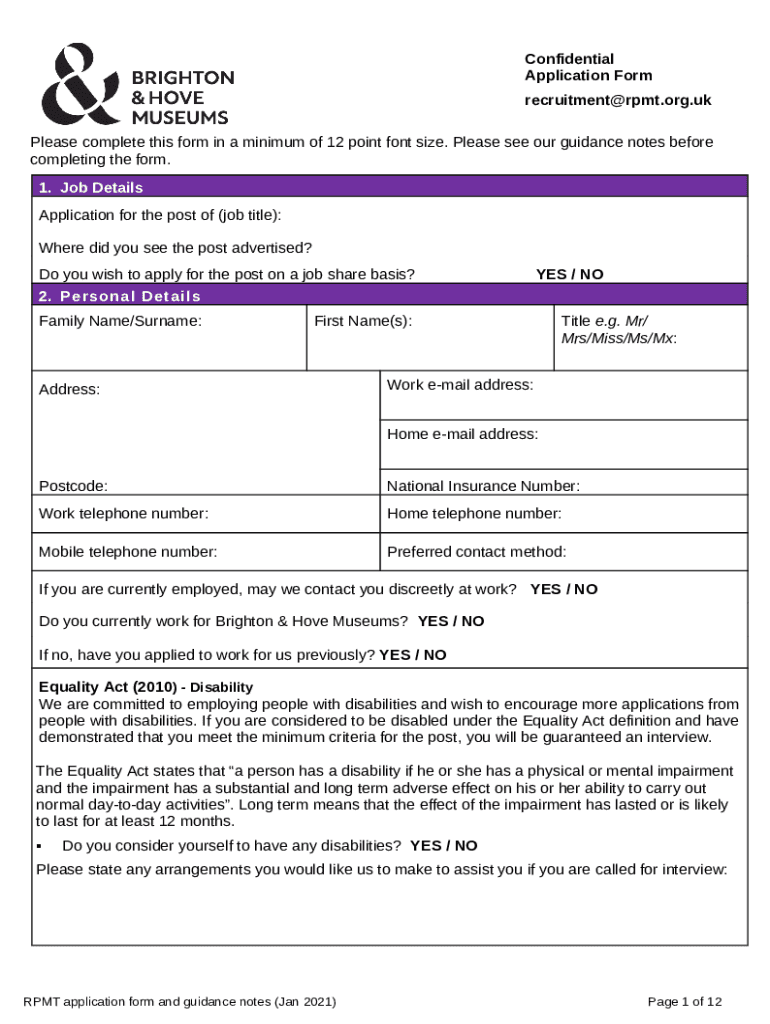 Guidance on completing the application - brightonmuseums org Doc Template | pdfFiller