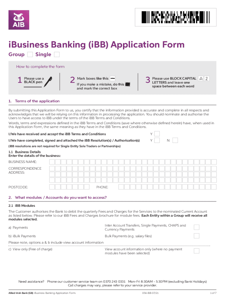Fillable Online iBB Application Form Fax Email Print - pdfFiller