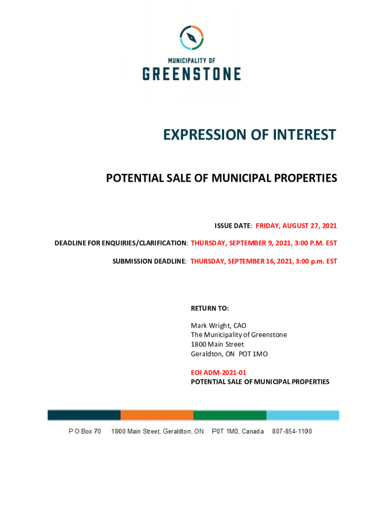 Fillable Online Extension of Deadline: Request For Expression Of Interest Fax Email Print ...