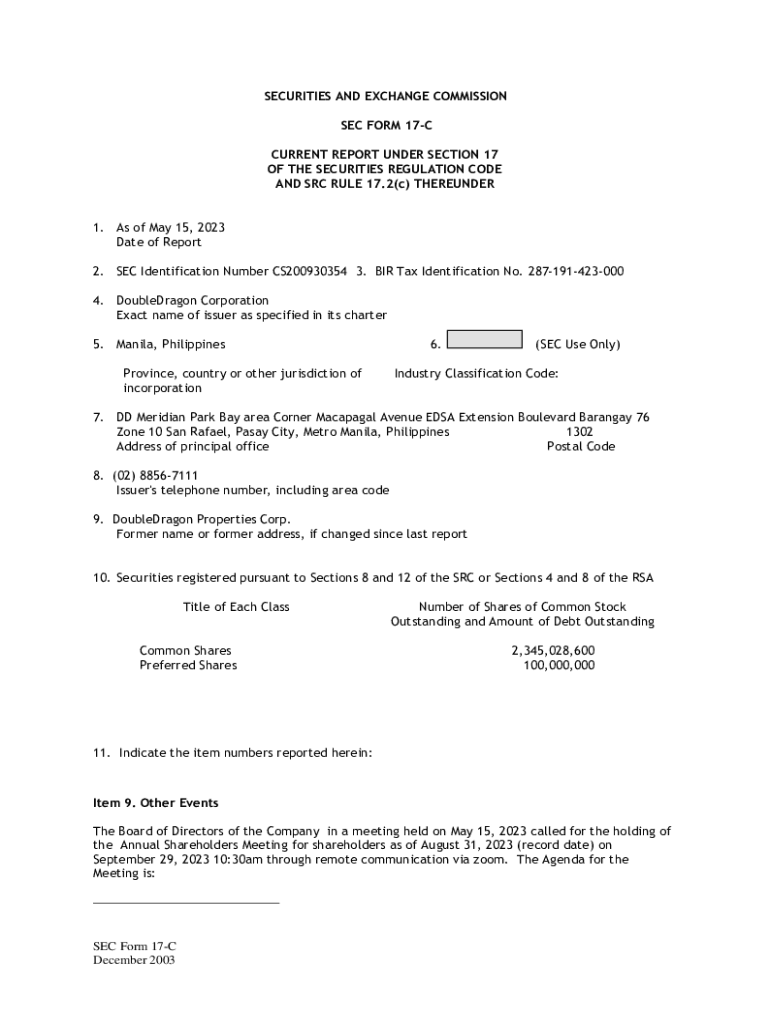 Fillable Online 17-C SEC Exemptive Relief Fax Email Print - pdfFiller