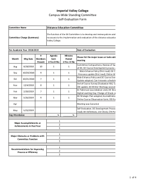 Fillable Online Imperial Valley College Campus-Wide Standing ... Fax ...