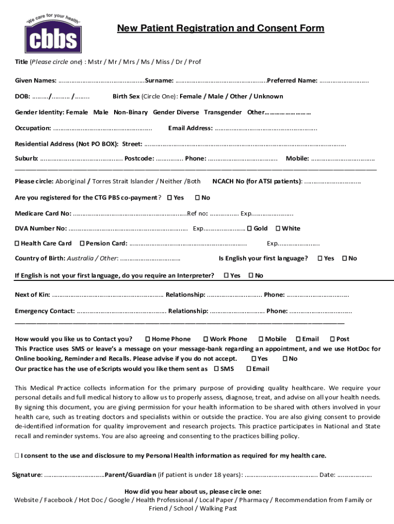 Fillable Online Fillable Online PATIENT Prefix: DR MR MISS MS MRS ...