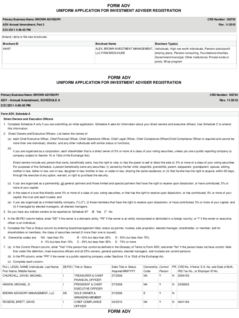 Fillable Online Form ADV, Schedule Fax Email Print - pdfFiller