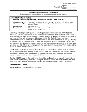 Fillable Online Bill Page for AB 254. Bill Page for AB 254 Fax Email ...