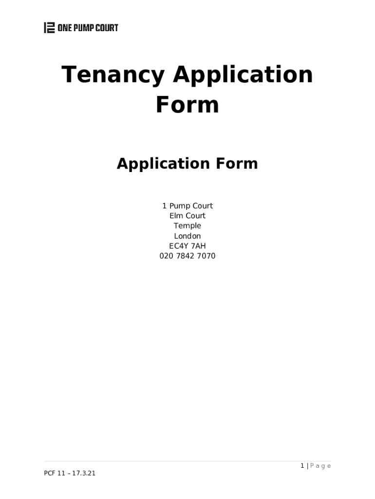 Tenancy Application Application Doc Template | pdfFiller