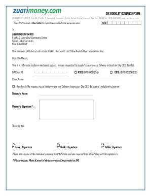 Fillable Online DIS Booklet Issuance Form Fax Email Print - pdfFiller