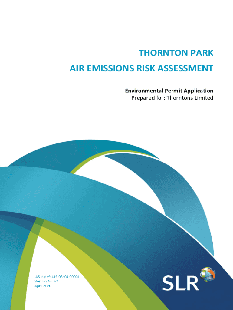 Fillable Online THORNTON PARK AIR EMISSIONS RISK ASSESSMENT Fax Email ...