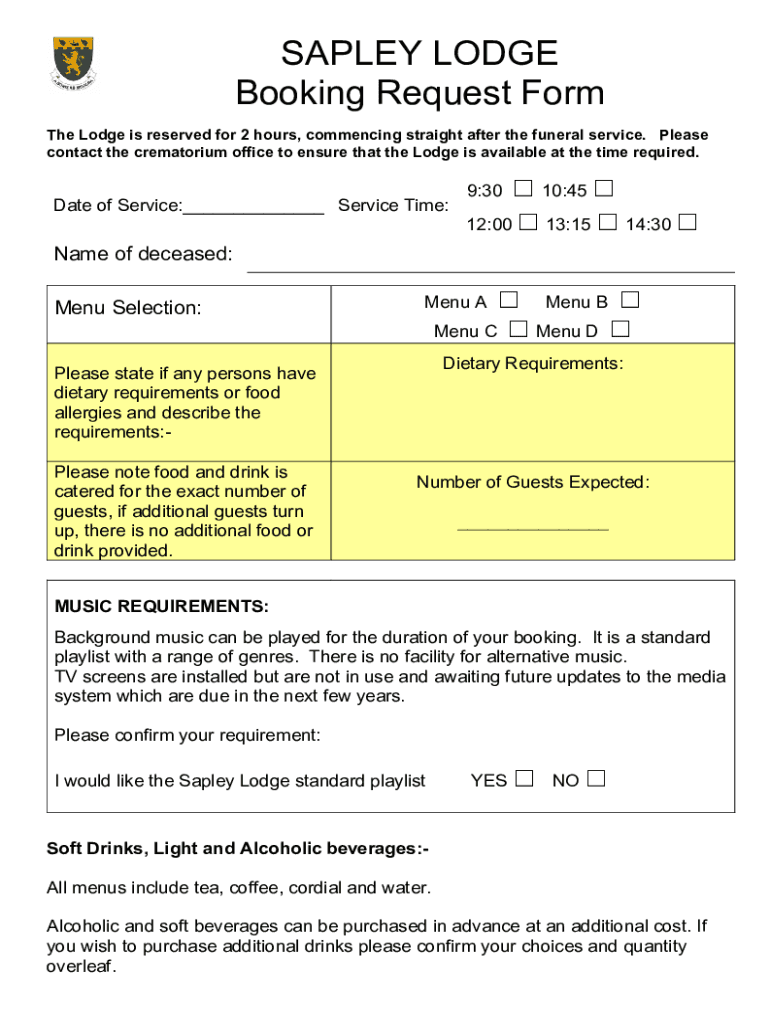 Fillable Online Lodge Reservation Form Template Fax Email Print - pdfFiller