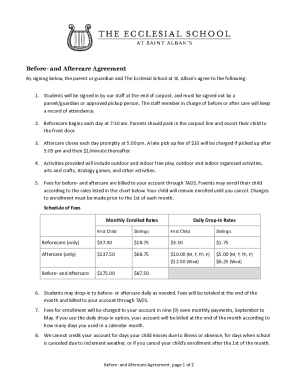 Fillable Online Before and After Care Agreement Fax Email Print - pdfFiller