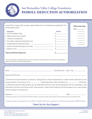 Fillable Online PAYROLL DEDUCTION AUTHORIZATION For 90th Anniversary ... Fax Email Print - pdfFiller