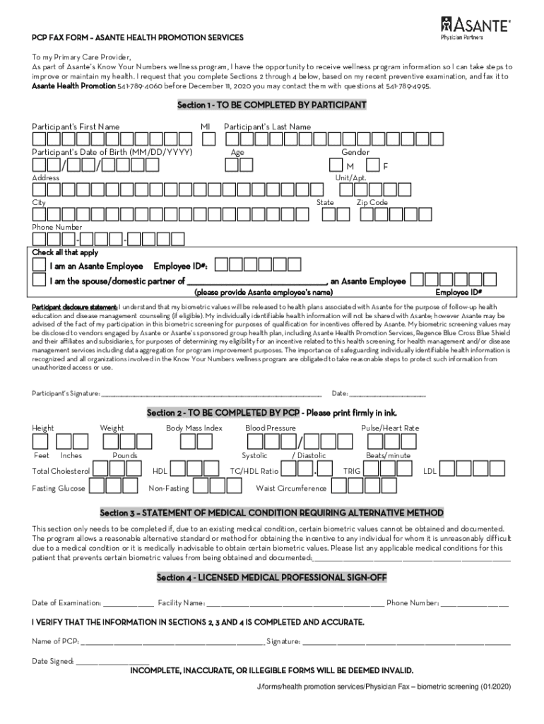 Fillable Online PCP fax form Fax Email Print - pdfFiller