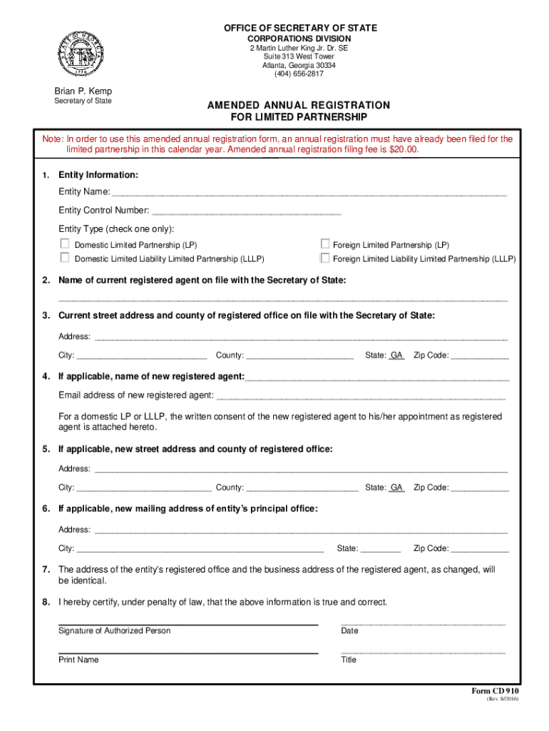 Fillable Online Instructions for completing Form CD 900 (Amended Annual ...