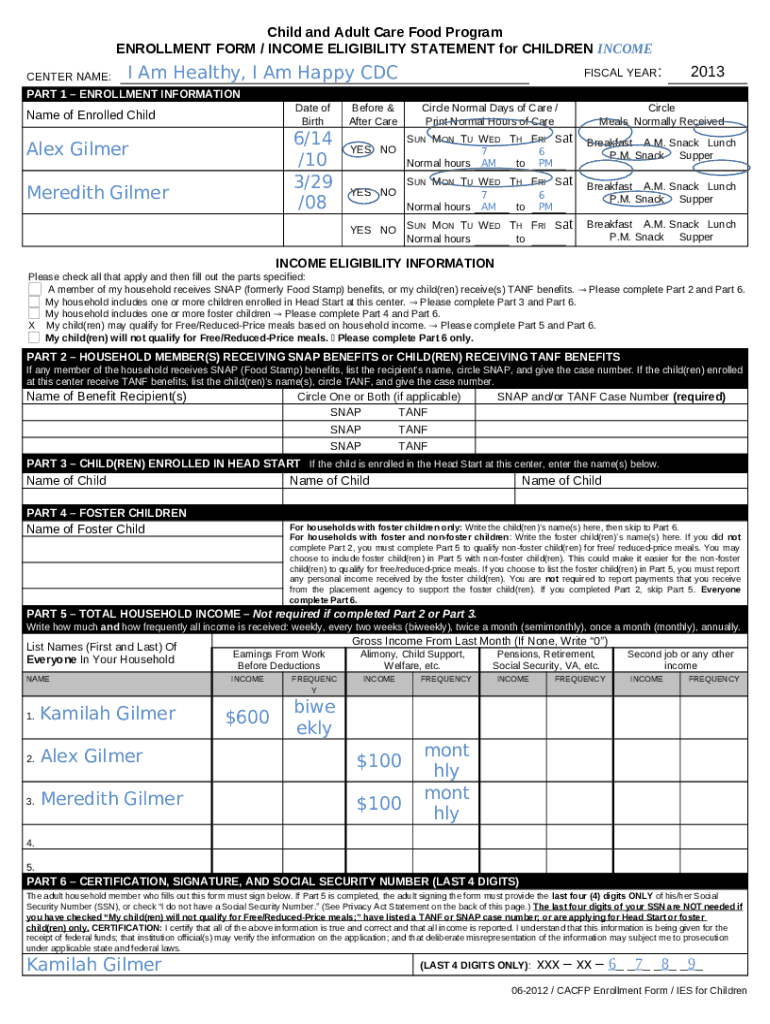 Enrollment-Income Eligibility Statement for Child Care ... - osse dc ...