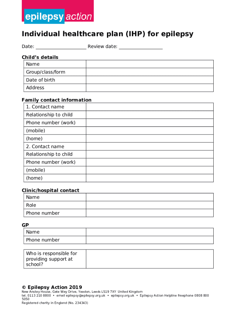 Guide for schools. Individual healthcare plans ination ... Doc Template | pdfFiller