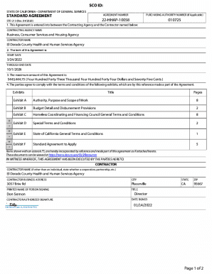 Fillable Online SCO ID: STANDARD AGREEMENT Fax Email Print - pdfFiller