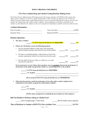 Fillable Online FTA Post-Accident Decision Making Form Fax Email Print ...