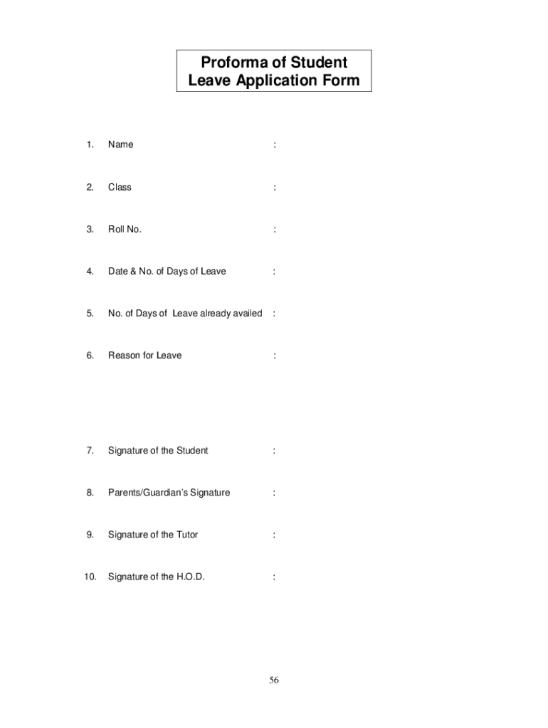 Fillable Online Leave Application Form for School Form Template Fax ...