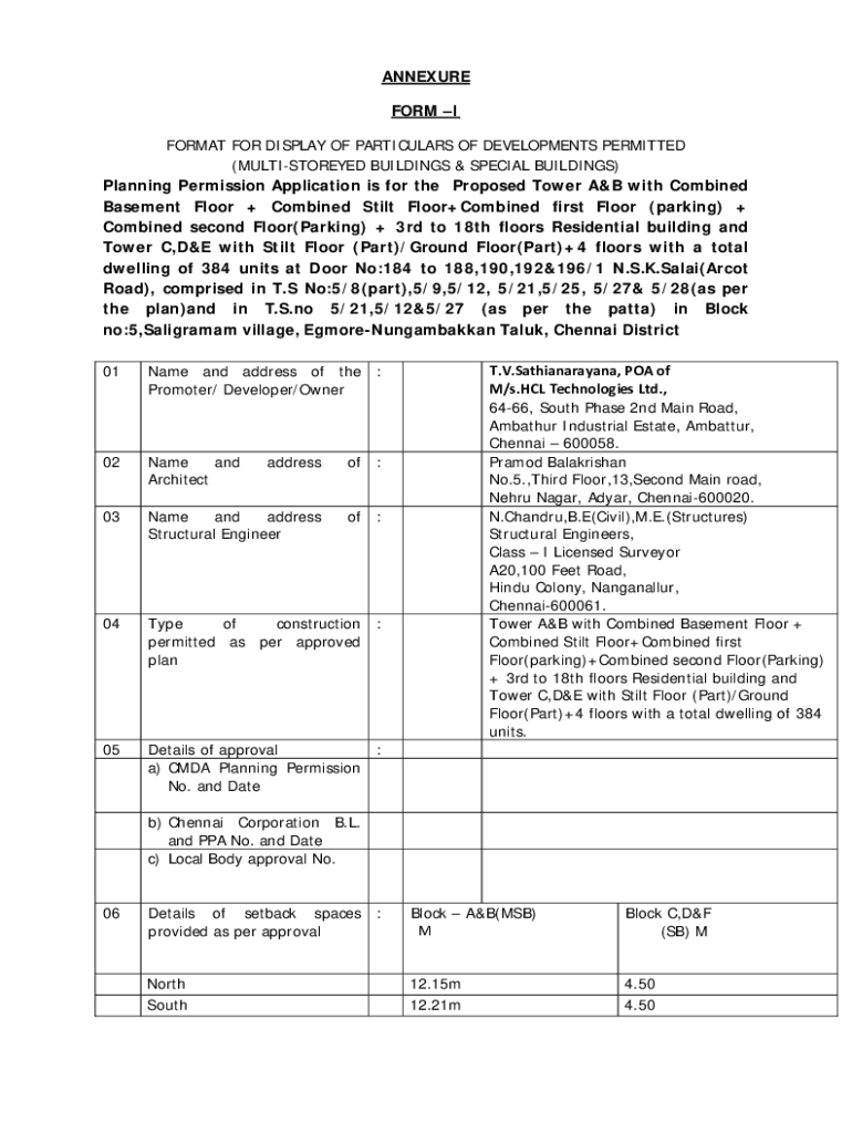 Fillable Online ANNEXURE FORM I FORMAT FOR DISPLAY OF ... Fax Email Print - pdfFiller