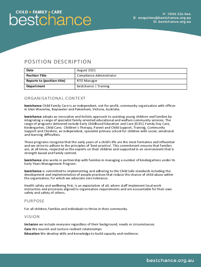 Fillable Online bestchance Child Family Care hiring Education Support ...