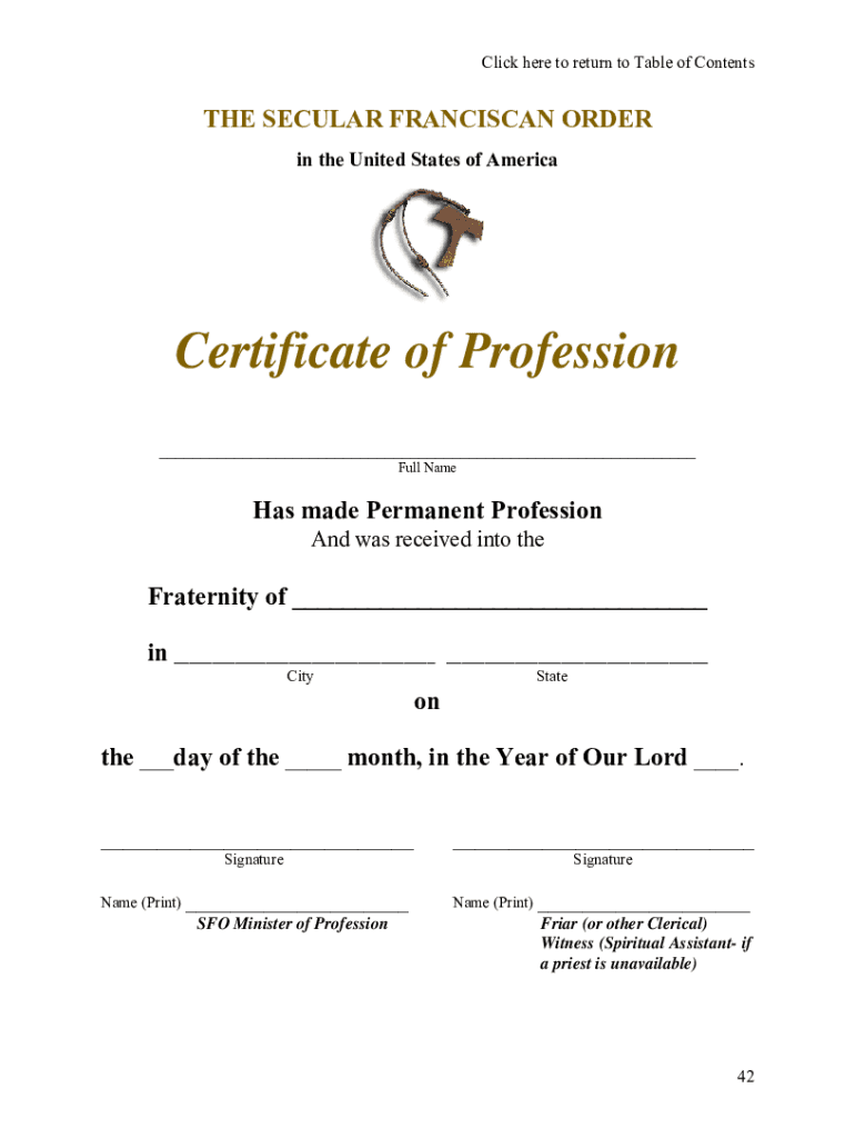 Fillable Online Certificate of Profession Fax Email Print - pdfFiller