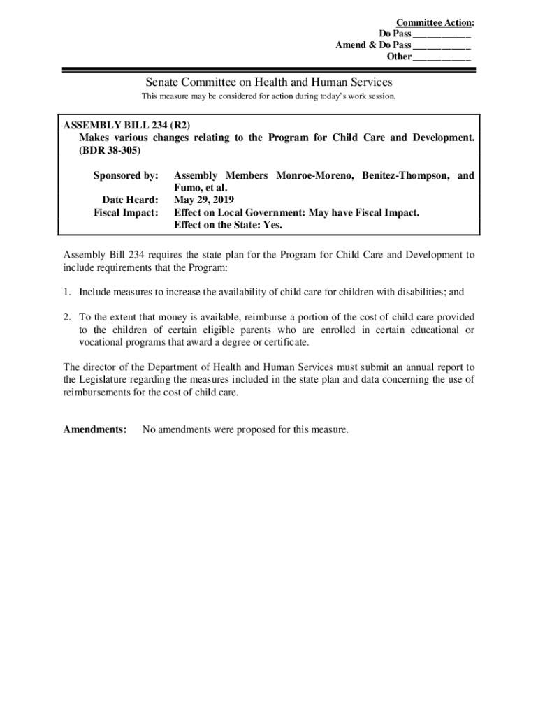 Fillable Online ASSEMBLY BILL 234 (R2) Fax Email Print - pdfFiller