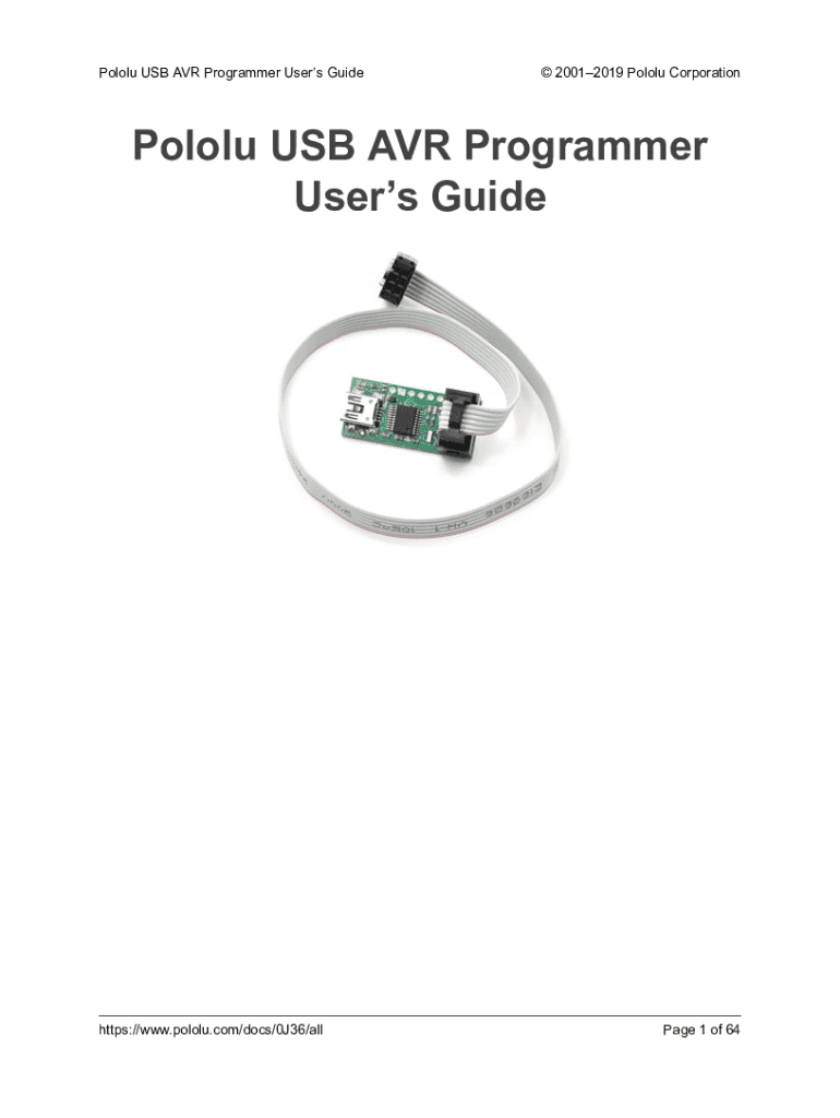 Fillable Online Pololu USB AVR Programmer Fax Email Print - pdfFiller