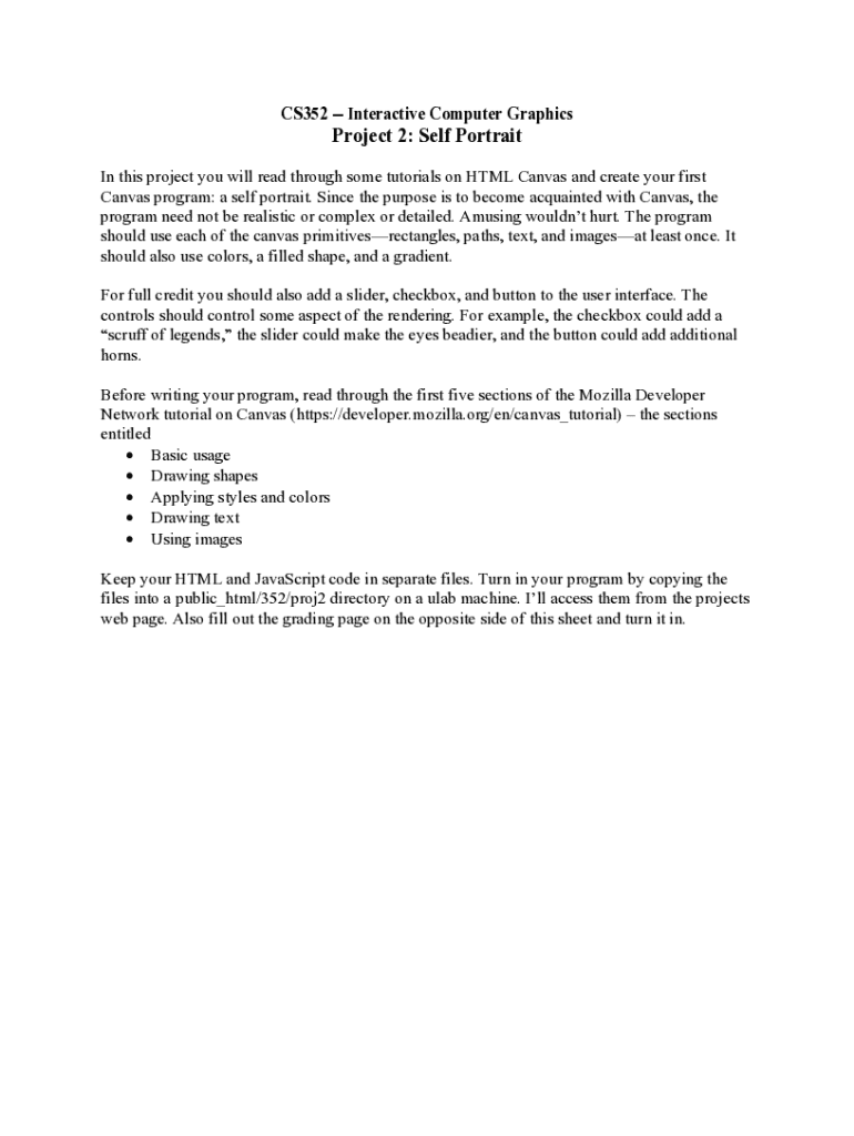 Fillable Online cs calvin How to Draw Graphics using Canvas in HTML5 Fax Email Print - pdfFiller