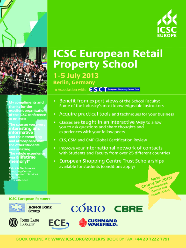 Fillable Online ICSC Europe puts world class talent on stage for ...