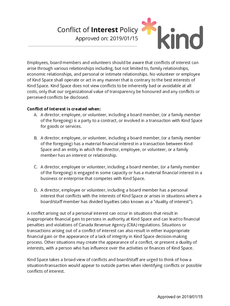 Fillable Online Conflict of Interest P Fax Email Print - pdfFiller