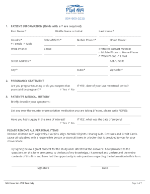 Fillable Online Patient FormsPOM MRI & Radiology Centers Fax Email ...