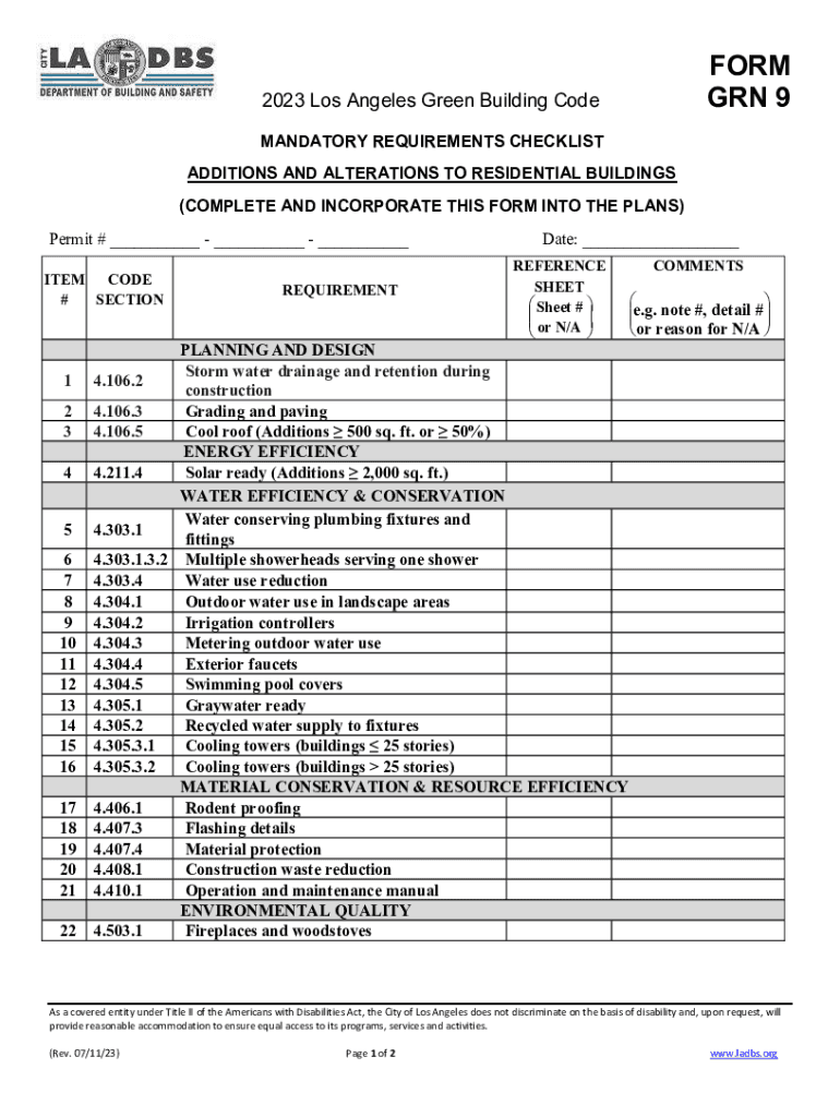 Fillable Online FORM GRN 9 - Los Angeles Fax Email Print - pdfFiller