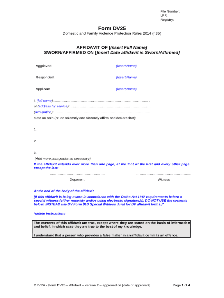 Completing an affidavit (aggrieved) Doc Template | pdfFiller