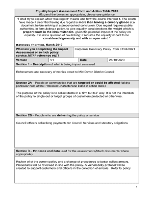 Fillable Online democracy middevon gov Equality Impact Assessment Form ...
